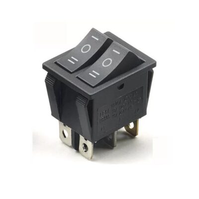 Rocker Switch Dual 6-Pin Shipboard 15A/250V 20A/125V (Black) - Tskemarket
