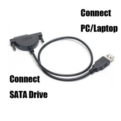 PC Laptop Notebook USB 2.0 to SATA 7+6 Pin Cable CD/DVD-ROM Drive Cable ...