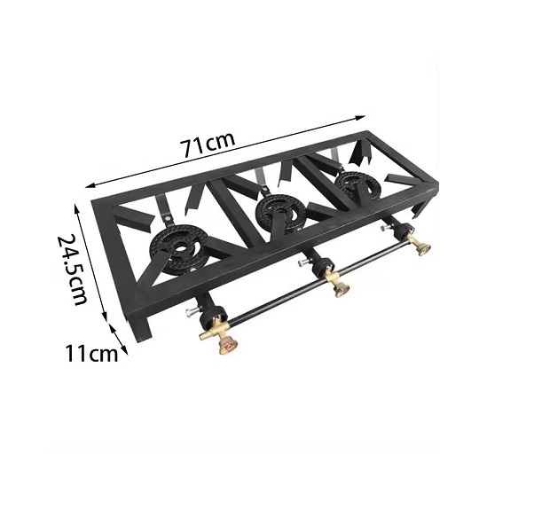 Gas Cooker Portable Angle Iron Three Burner Stove - Tskemarket