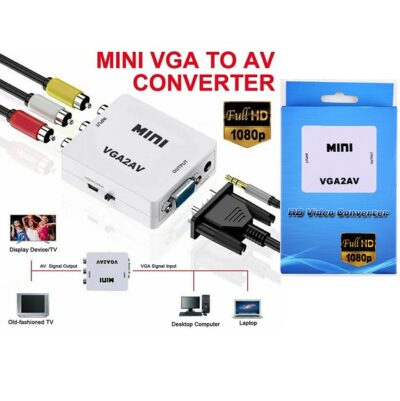 VGA to AV Mini Converter Scaler Adapter Support 1080P VGA2AV Converter ...